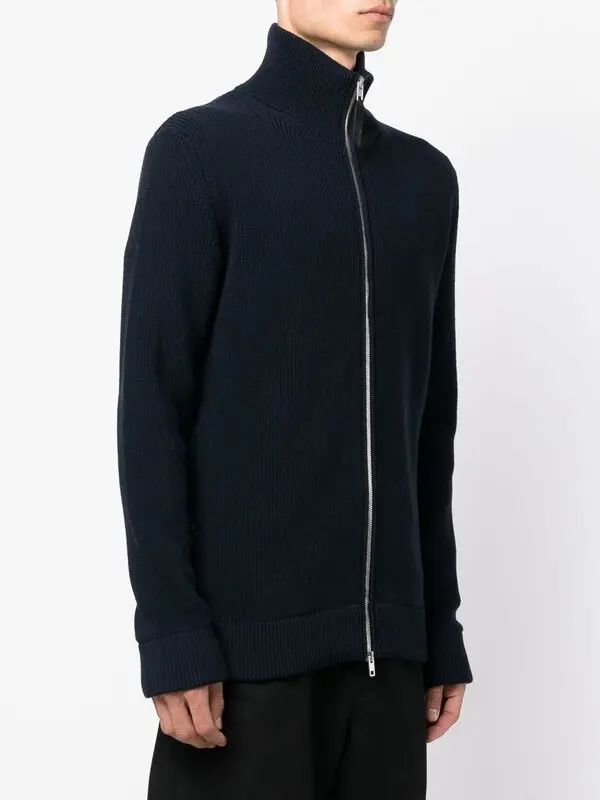 MAISON MARGIELA Ribbed Zip-up Cardigan - Blue