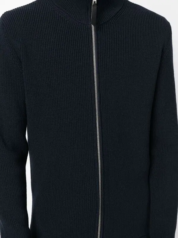 MAISON MARGIELA Ribbed Zip-up Cardigan - Blue