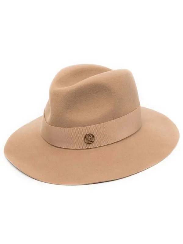 MAISON MICHEL Henrietta Fedora Hat - Brown