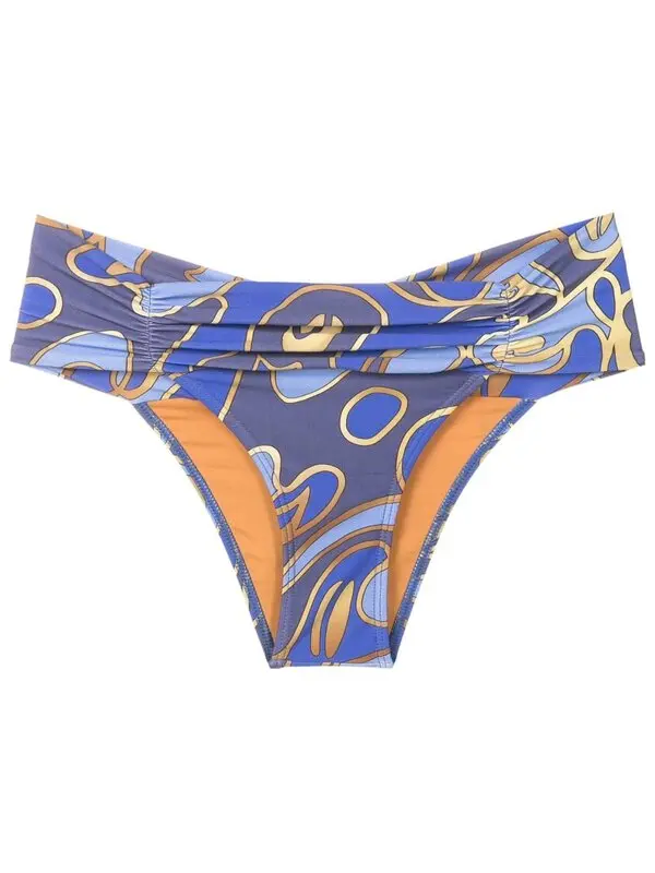 LYGIA & NANNY Jasper Graphic-print Bikini Bottom - Blue