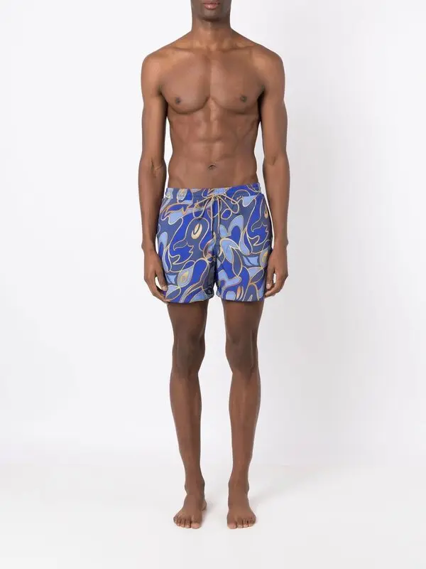 LYGIA & NANNY Abstract-print Drawstring Swim Trunks