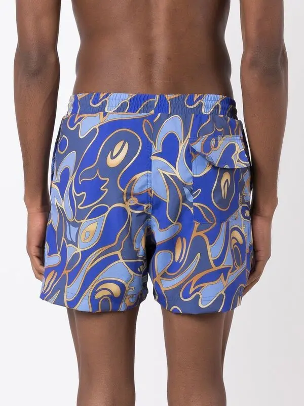 LYGIA & NANNY Abstract-print Drawstring Swim Trunks