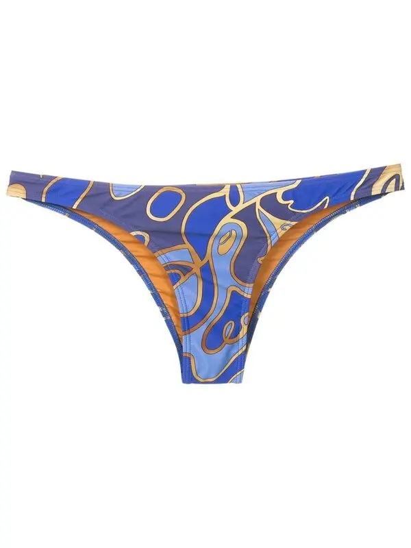 LYGIA & NANNY Graphic-print Brazilian Bikini - Blue