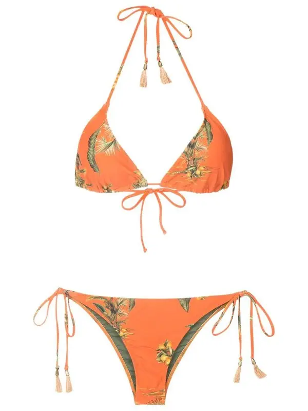 LYGIA & NANNY Maya Floral-print Bikini Top - Orange