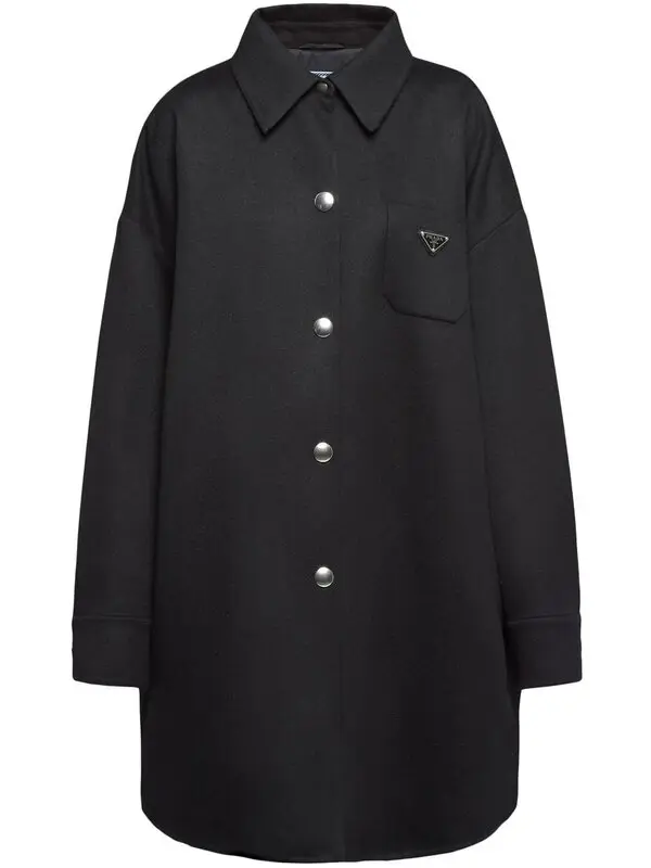 Prada Logo-plaque Wool Coat