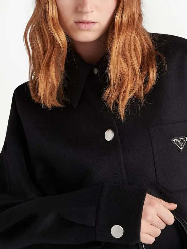 Prada Logo-plaque Wool Coat