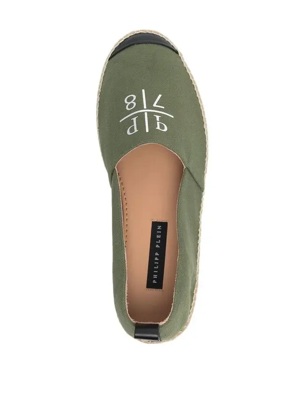 Philipp Plein Logo-print Leather-trim Espadrilles