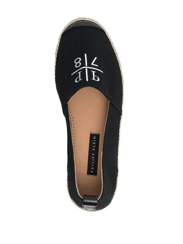 Philipp Plein Logo-print Leather-trim Espadrilles