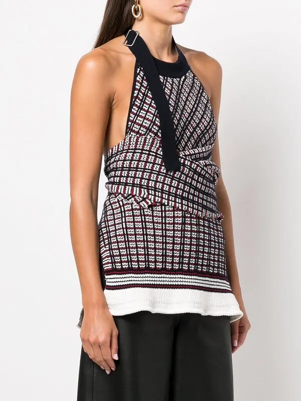 3.1 Phillip Lim Jacquard Halterneck Knit Top