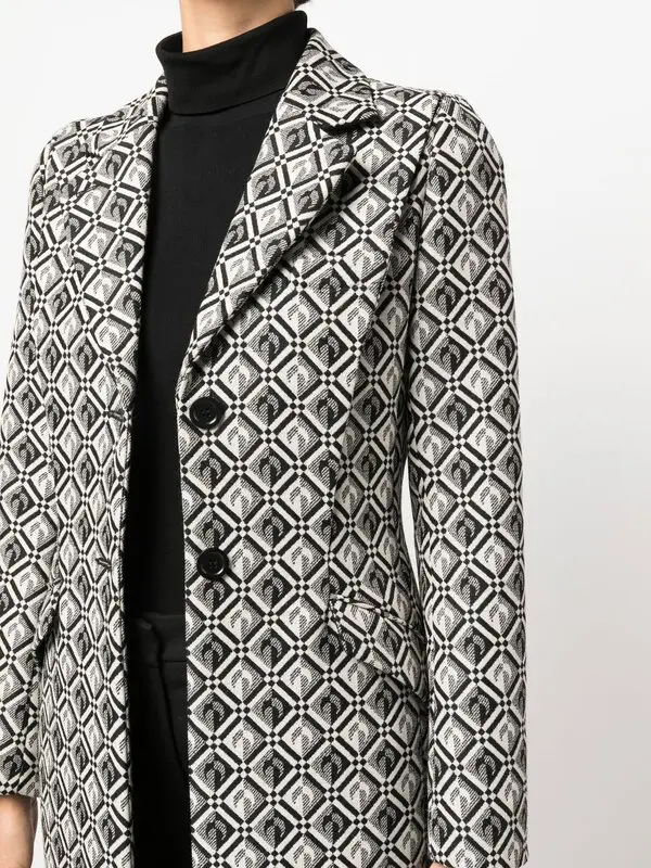 MARINE SERRE Moon Diamant Single-breasted Coat