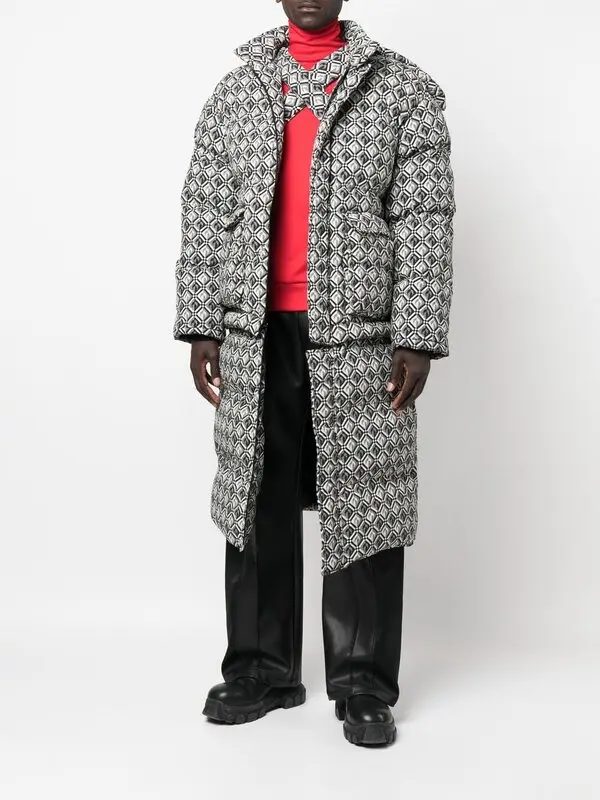 MARINE SERRE Moon Diamond-pattern Oversized Puffer Coat