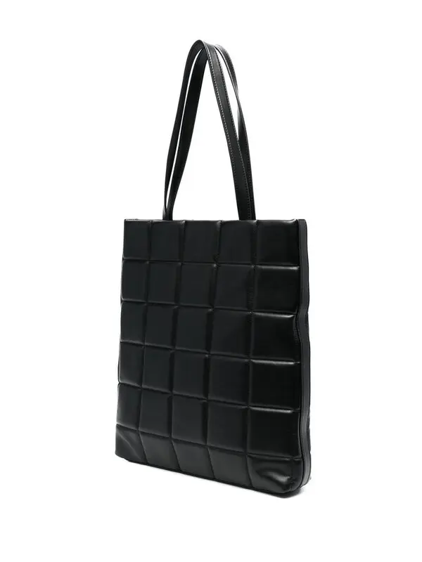 Moschino Quilted Logo Plaque Tote Bag