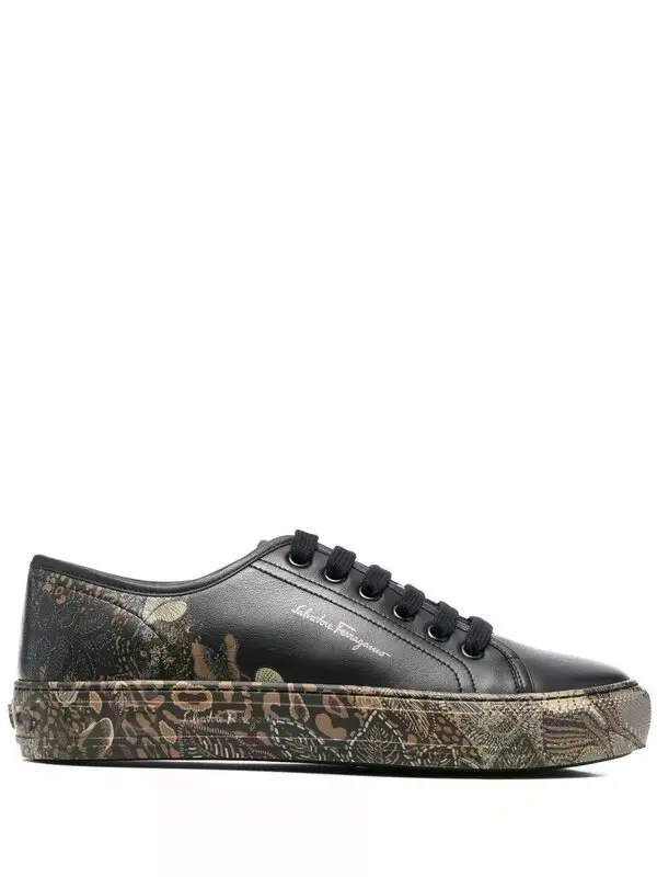 FERRAGAMO Borg Cubic Lace-up Sneakers