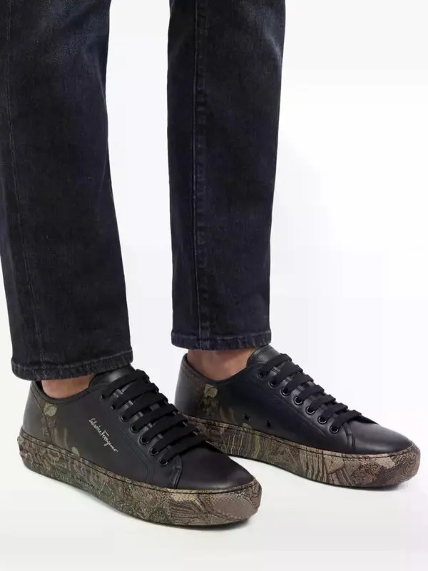 FERRAGAMO Borg Cubic Lace-up Sneakers