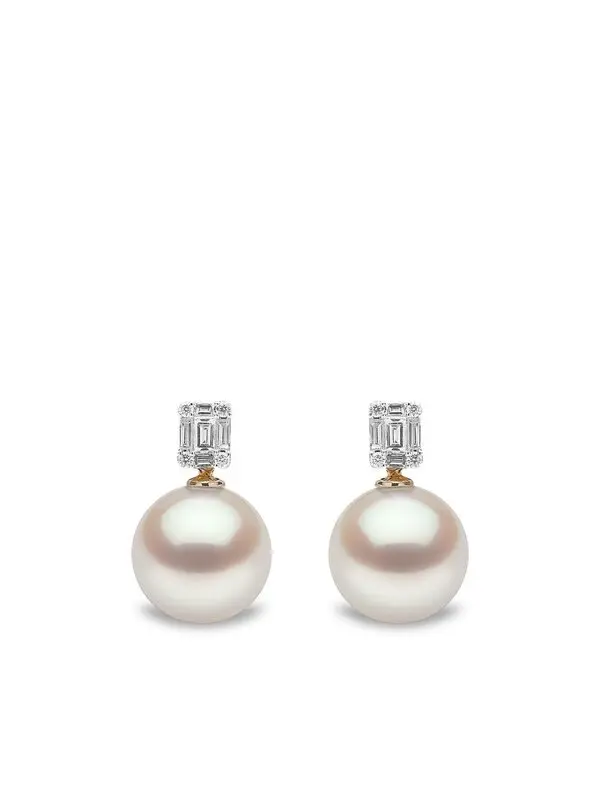 Yoko London 18kt Yellow South Sea Pearl And Diamond Earrings - Gold