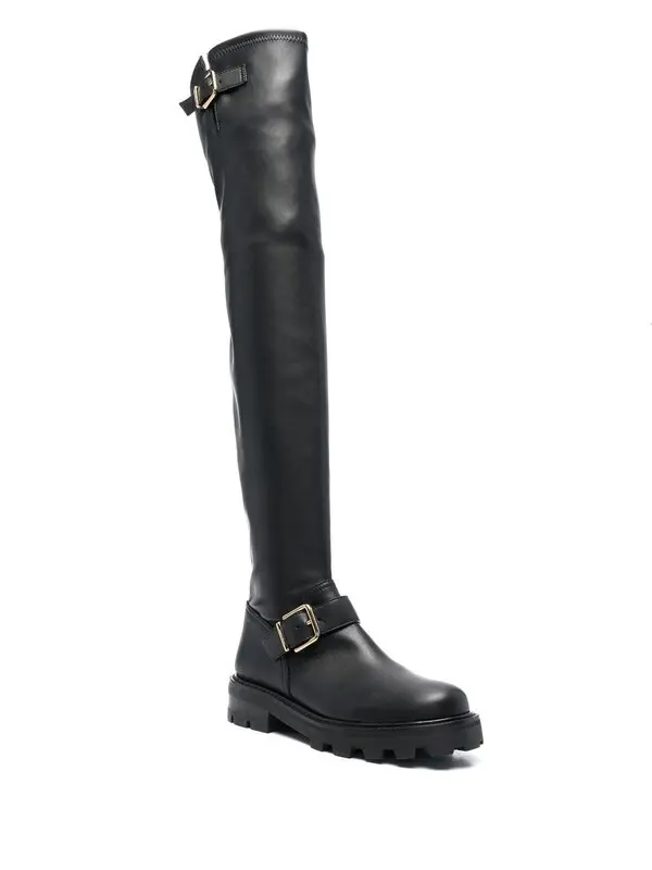 JIMMY CHOO Biker Ii Over The Knee Flat Boots
