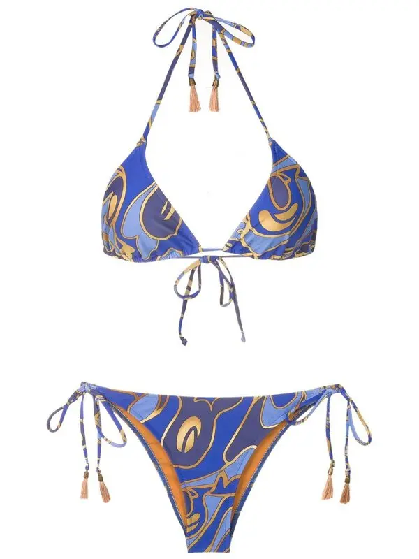 LYGIA & NANNY Graphic-print Bikini - Blue