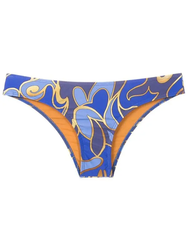 LYGIA & NANNY Graphic-print Bandeau Bikini - Blue