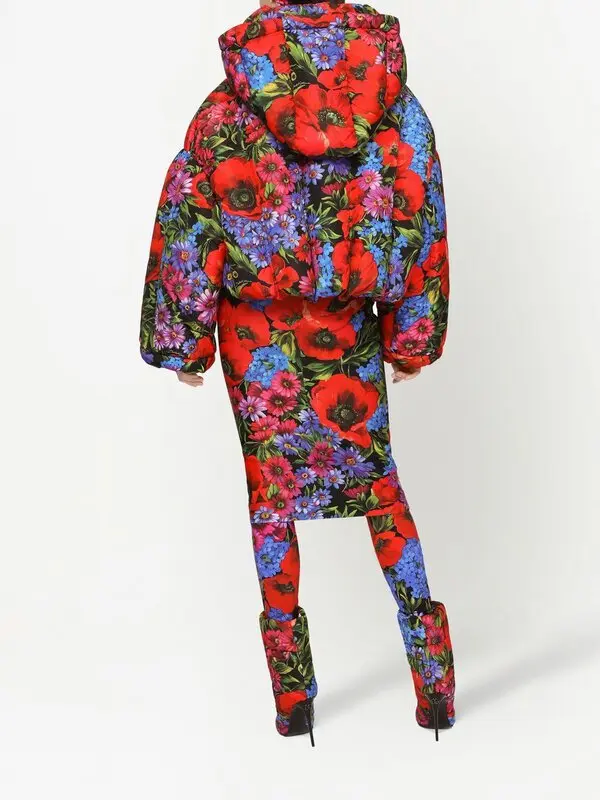 Dolce & Gabbana Floral-print Down Short Jacket