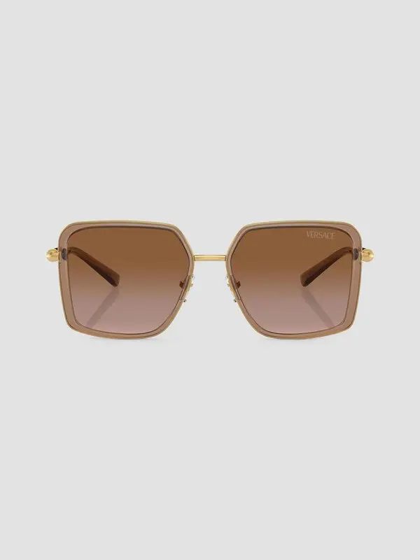 Versace 56mm Square Sunglasses - Brown Gradient