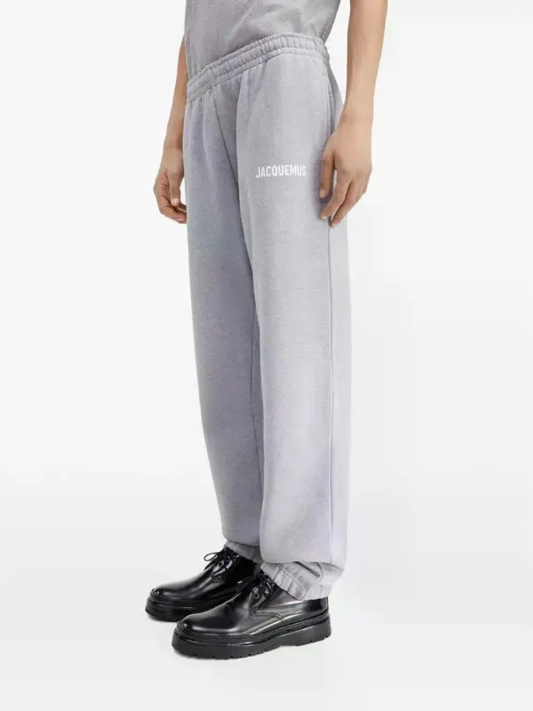 Jacquemus Logo-print Organic Cotton Track Pants - Grey