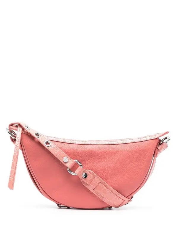 By Far Gib Crocodile-embossed Shoulder Bag - Pink