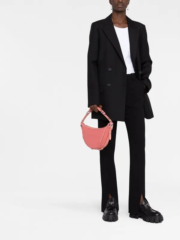 By Far Gib Crocodile-embossed Shoulder Bag - Pink