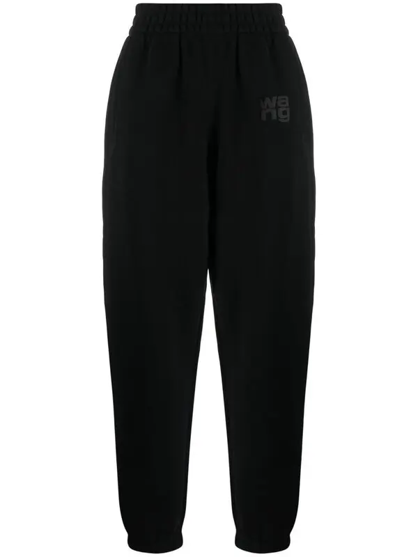 Alexander Wang Logo-print Tapered Track Pants - Black