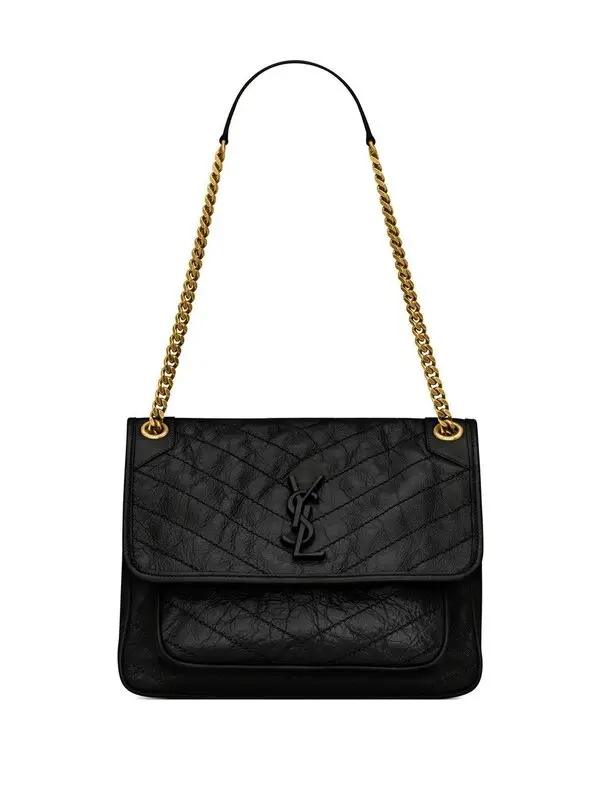 Saint Laurent Niki Logo-lettering Shoulder Bag - Black