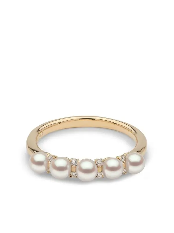 Yoko London 18kt Yellow Akoya Pearl And Diamond Ring