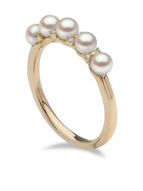 Yoko London 18kt Yellow Akoya Pearl And Diamond Ring