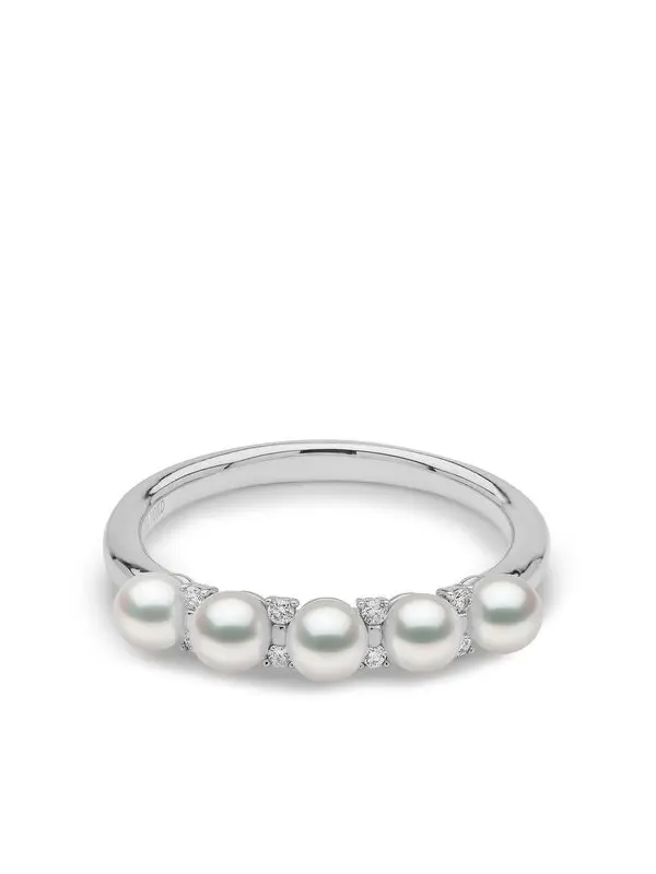 Yoko London 18kt White Gold Akoya Pearl And Diamond Ring - Silver