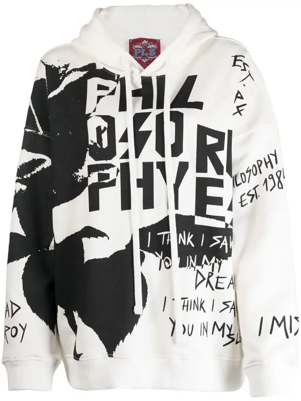 Philosophy Di Lorenzo Serafini Graphic Print Hoodie - Neutrals