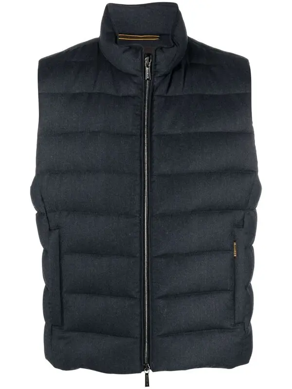 MOORER Zipped Padded Gilet - Blue