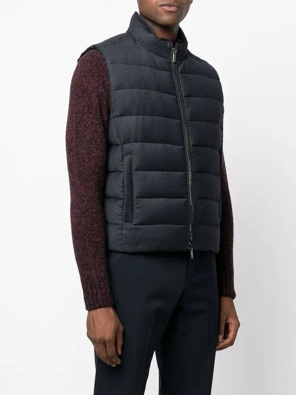MOORER Zipped Padded Gilet - Blue
