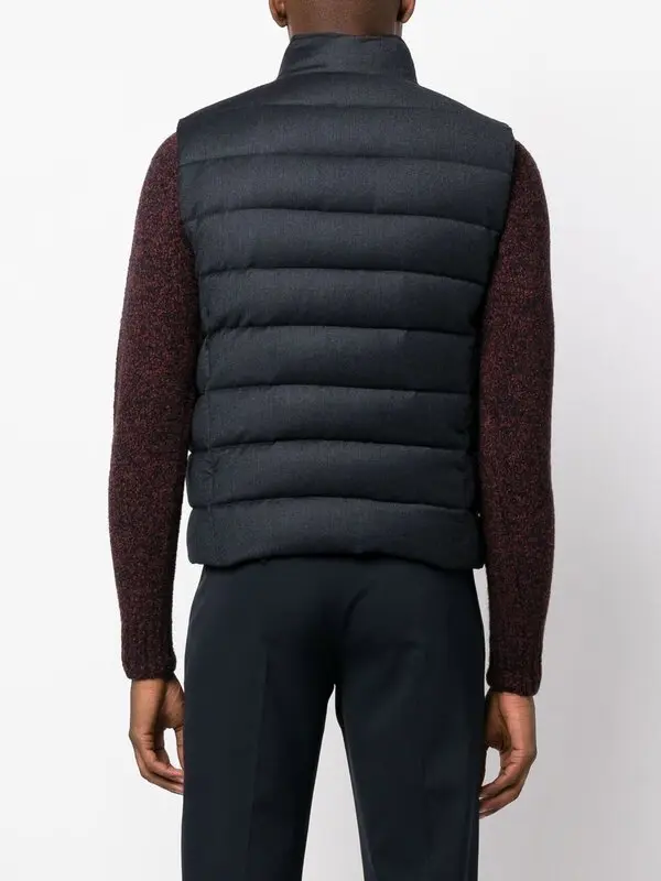 MOORER Zipped Padded Gilet - Blue