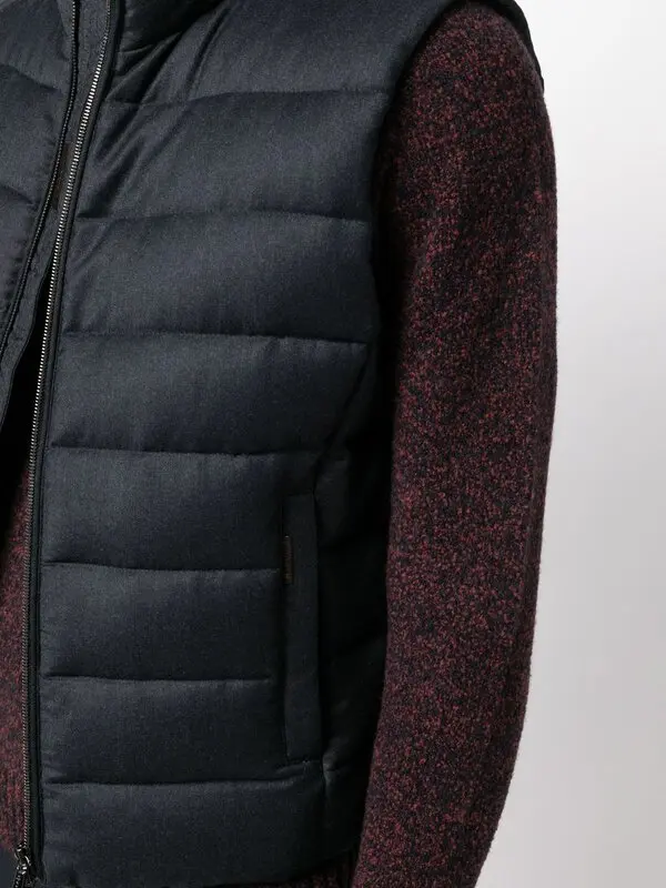 MOORER Zipped Padded Gilet - Blue