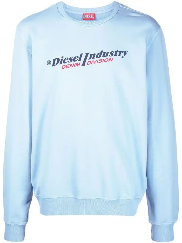 DIESEL® Logo-print Long-sleeve Sweatshirt - Blue