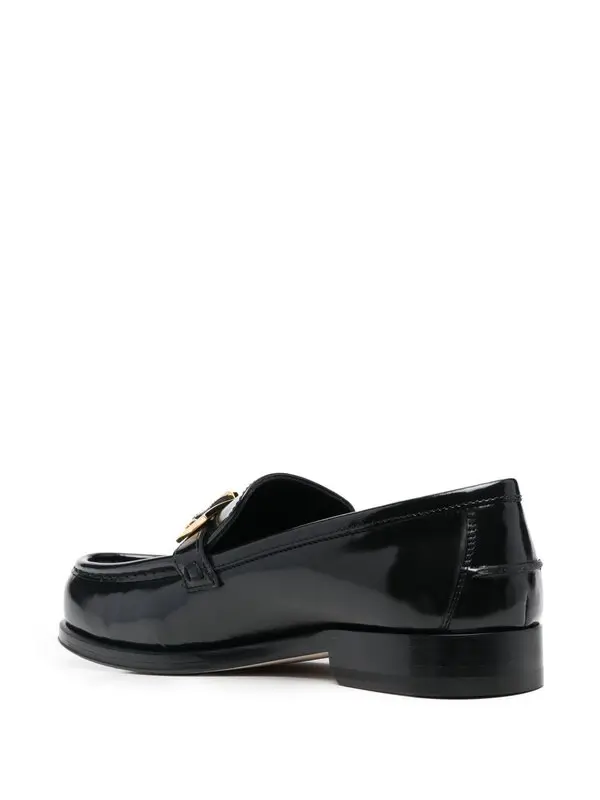 SERGIO ROSSI Buckled Leather Loafers - Black
