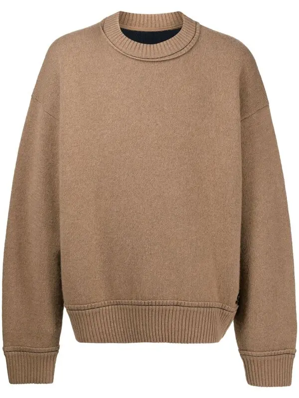 Sacai Crew-neck Jumper - Brown