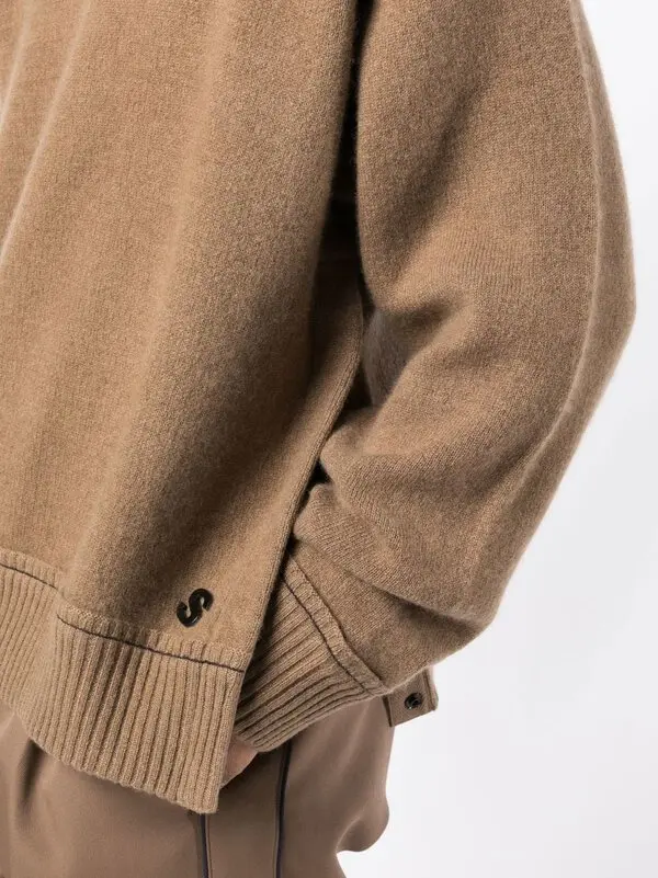 Sacai Crew-neck Jumper - Brown
