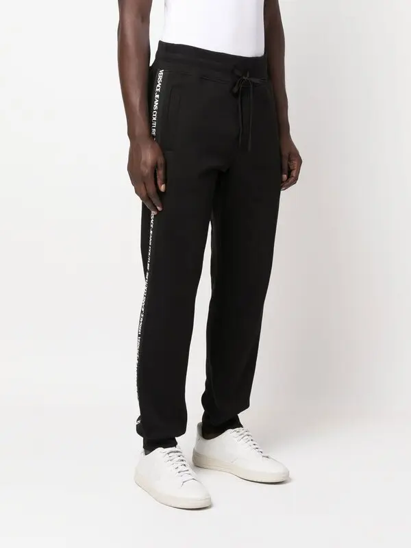 Versace Logo-tape Cotton Track-pants - Black