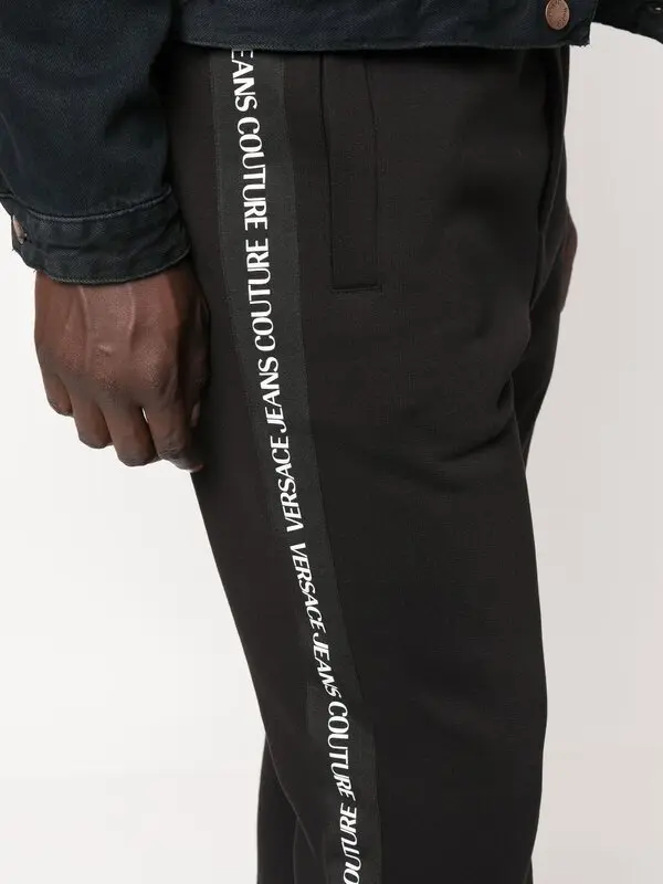 Versace Logo-tape Cotton Track-pants - Black