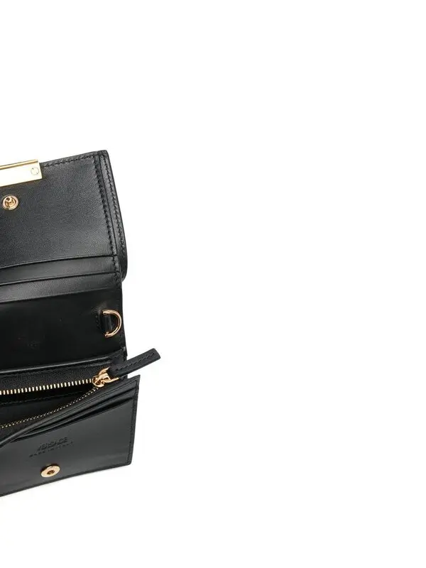 Versace Greca Goddess Chain Wallet - Black