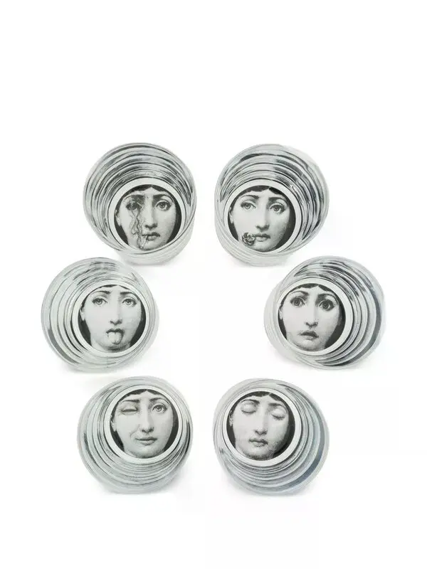 FORNASETTI Face Print Tumblers - White