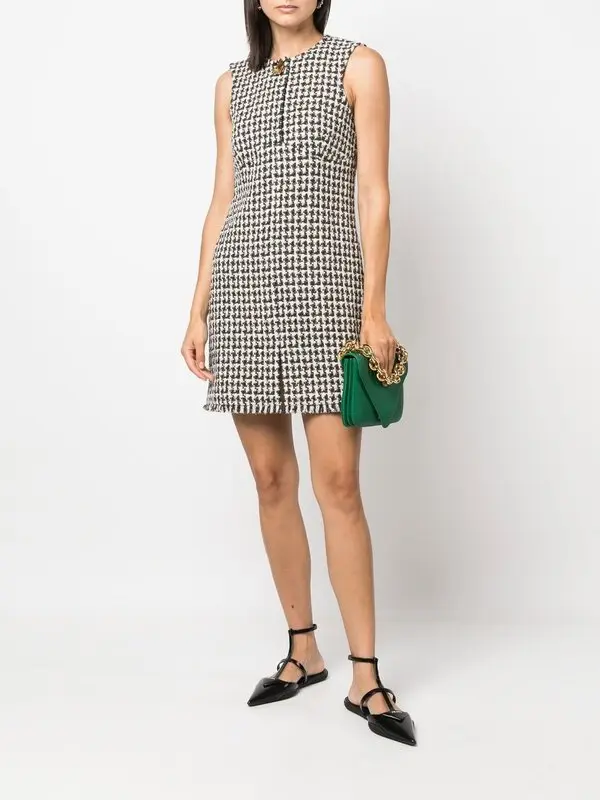 LANVIN Houndstooth Wool Shift Dress