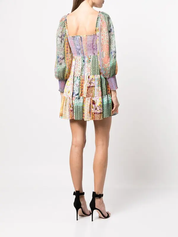 alice and olivia rowen tiered mini dress Alice + Olivia Rowen Tiered Mini Dre In Multicolour - 40% Off