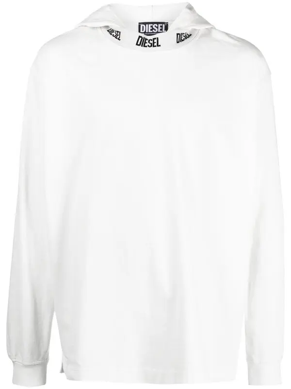 DIESEL® T-wahood-e1 Cotton Hoodie - White