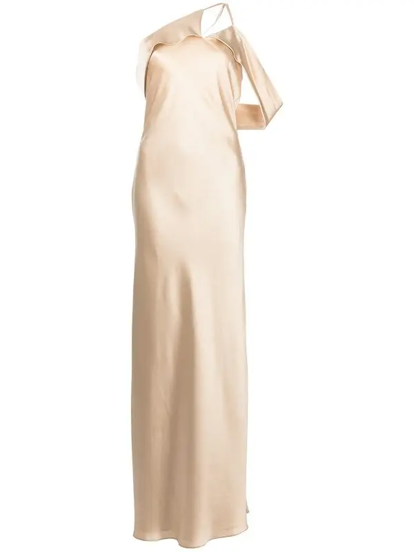 Michelle Mason Bias-cut One-shoulder Gown