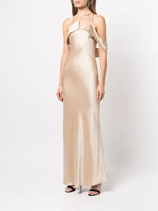 Michelle Mason Bias-cut One-shoulder Gown